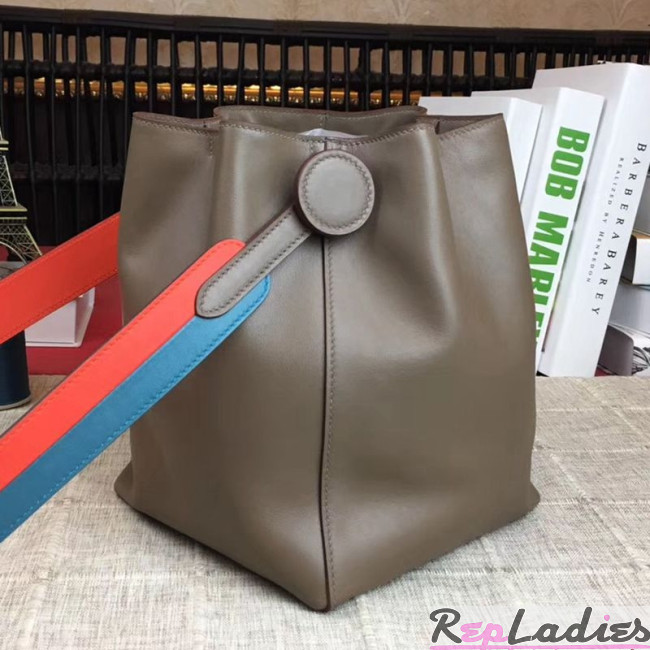 Hermes Licol Hermes 17 Bucket Bag Grey 2019(Half Handmade)