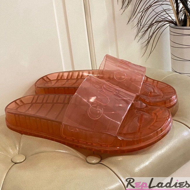 Gucci Transparent PVC Slide Sandals Brown 2021 02